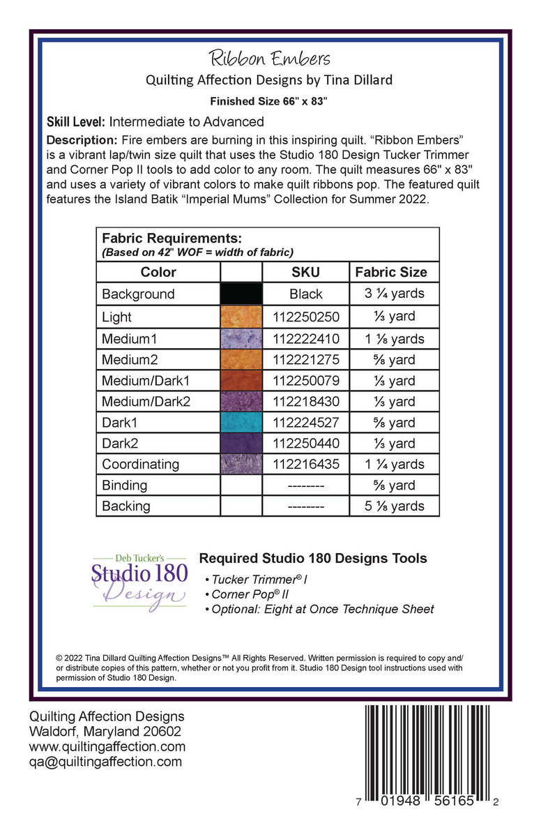 Ribbon Embers – Quilting Affection Designs